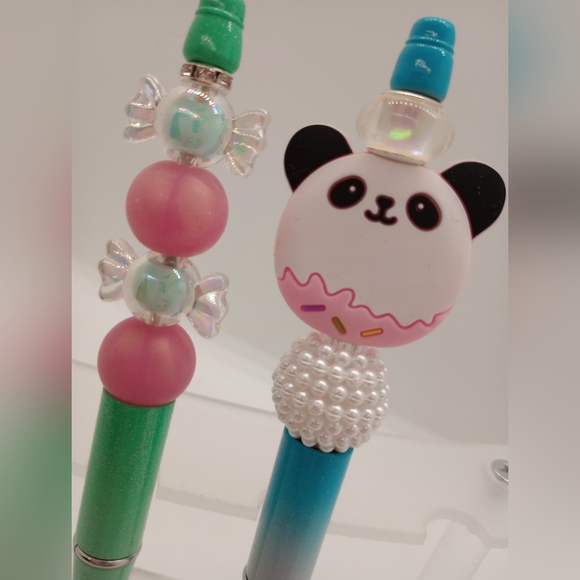 Handmade | Office | Beaded Pen Set Sprinkle Panda And Candy | Poshmark